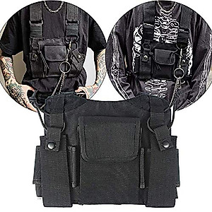Croogo Universal Hands Free Radio Front Pack Pouch Hiphop Bag Chest Rig Vest Bag Harness Bag Two Way Radio Walkie Talkie Vest
