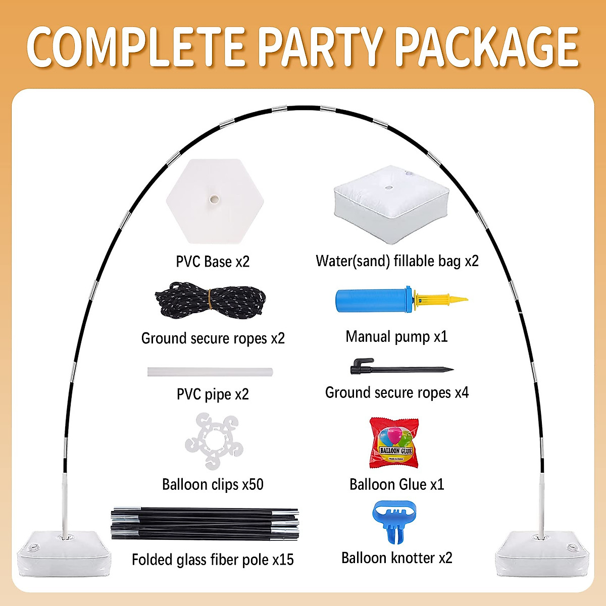 JOYYPOP Improved Balloon Arch Kit, 10ft Wide & 9ft Tall Balloon Arch Stand with Base for Wedding Birthday Baby Shower Graduation Party Decorations