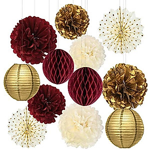 Graduation Decorations Maroon Gold 2023 Burgundy Gold Balloons/Maroon Grad Congrats Banner 2023 Burgundy Graduation Party/Fsu Graduation Decorations Class of 2023