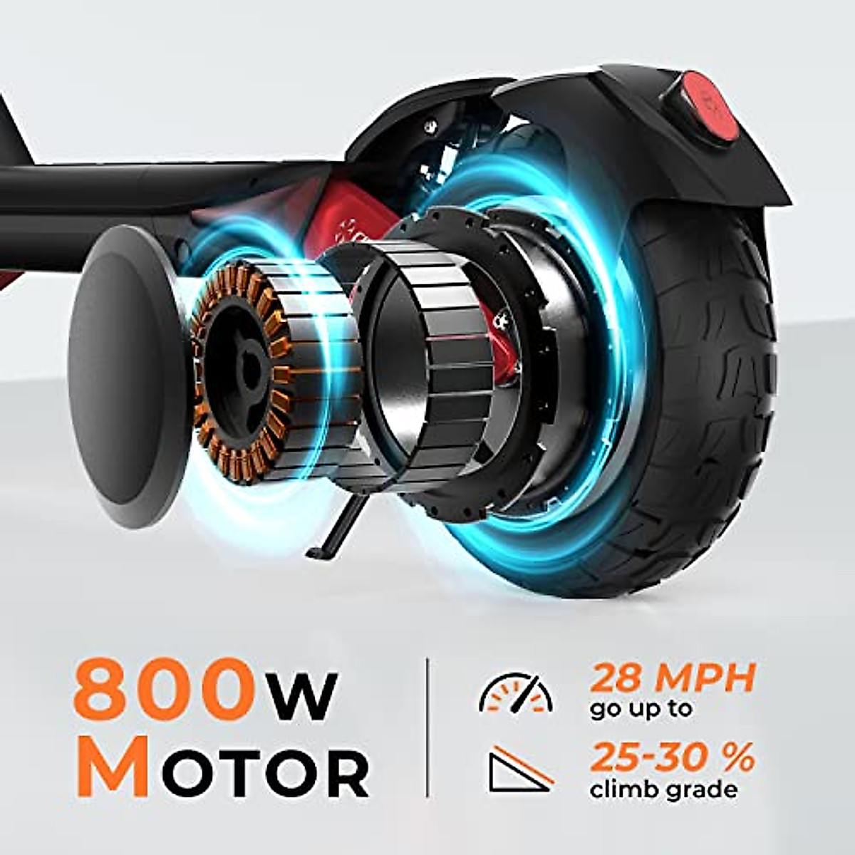 Circooter Raptor Electric Scooter Adult with Smart APP, 800W Motor, 28 Mph Top Speed, 25 Miles Range, 10 inches All Terrain Tires Off Road E Scooter, Dual Charger Ports & Storage Bag - Raptor