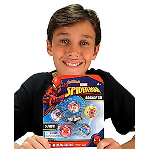JA-RU Marvel Spiderman Bouncy Superballs Super Hi Bounce 1.2" (1 Pack of 5 Balls) Fidget Balls Small Toys for Kids Prize Premium Giveaways Gift Birthday Supplies A-6805-1
