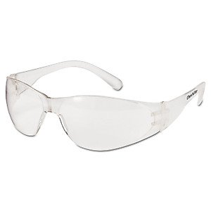 Crews Checklite Safety Glasses, Clear Frame, Clear Lens - 12 pairs of safety glasses.