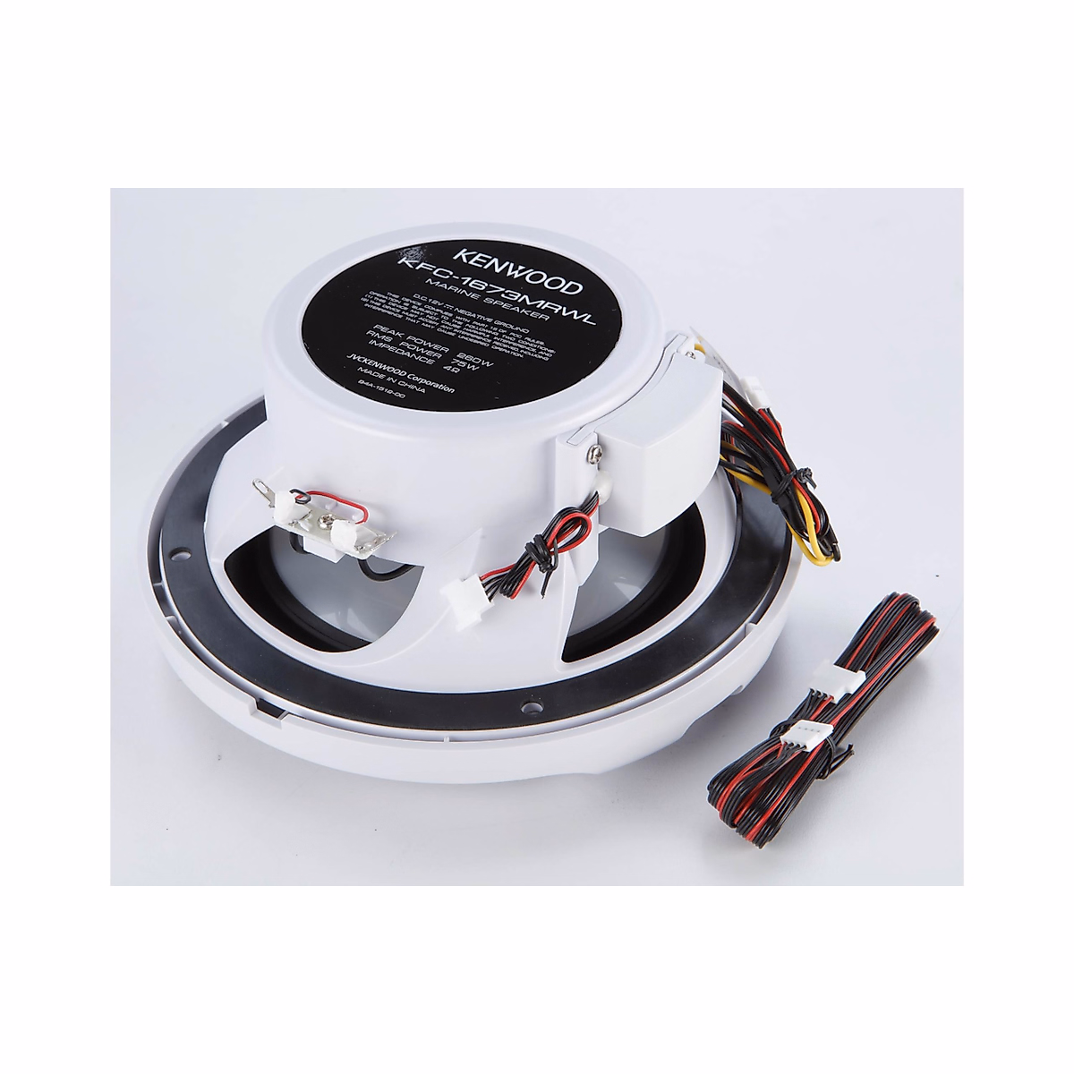 Kenwood KFC-1673MRWL 6-1/2" 2-Way Marine Speakers with Grilles (Pair) | Built-in LED Lights (White)