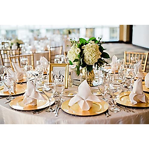 Ms Lovely Metallic Foil Charger Plates - Set of 6 - Made of Thick Plastic - White