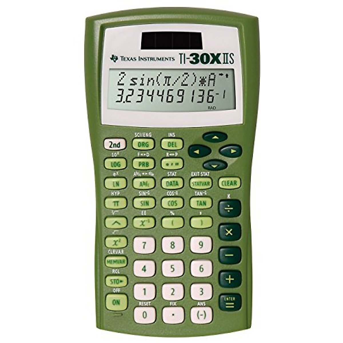 Texas Instruments TI-30X IIS 2-Line Solar/Battery-Powered Scientific Calculator, Lime Green