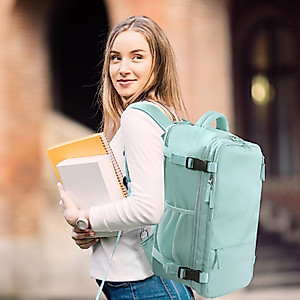 Hanples Travel Backpack for Women as Person Item Flight Approved, Large Carry On Backpack, 17.3 Inch Laptop Backpack, Waterproof Backpack, Hiking Backpack, Casual Bag (Mint Green)