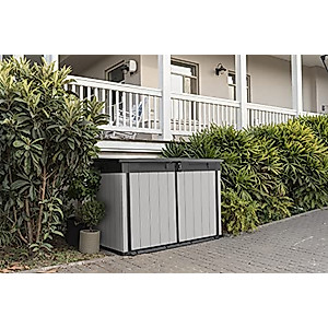 Keter Premier Jumbo 6.2 x 4.3 ft. Outdoor Resin Horizontal Storage Shed for Outdoor Yard and Garbage Bin Storage