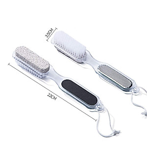 4 in 1 Foot File Pumice Stone Nail Brush Handheld Remover Pedicure Tool Reducer for Exfoliation