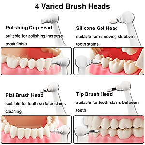 Electric Tooth Polisher Replacement Heads 4 Varied Brush Heads Replacement Heads Kit for Electric Tooth Polisher