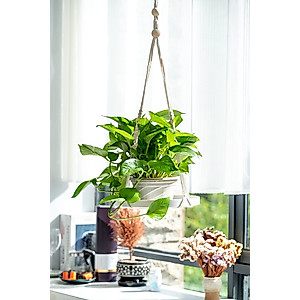 UL Source Macrame Planter Hanger with Large Tray 100% Handmade Wall Hanging Plants Bracket for Indoor Plants Home Decor Gift