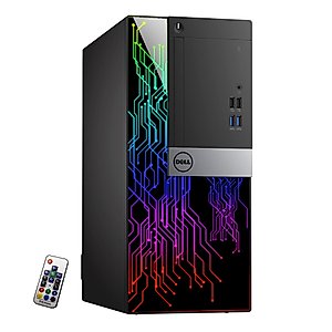 Dell OptiPlex Tower Customized RGB Lights Computer Intel Core i5-6500 Processor up to 3.60 GHz 8GB RAM 256GB Solid State Storage (SSD) Windows 10 Wi-Fi, Keyboard & Mouse HDMI (Renewed)
