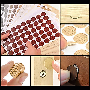 INKNOTE 648 PCS 12 Colors Self-Adhesive Screw Holes Covers Stickers PVC Dustproof Stickers for Wood Furniture Cabinet Wall Desk Chair Bookcase Shelve Plate (54 PCS for 1 Sheet, 12 Sheets in Total)