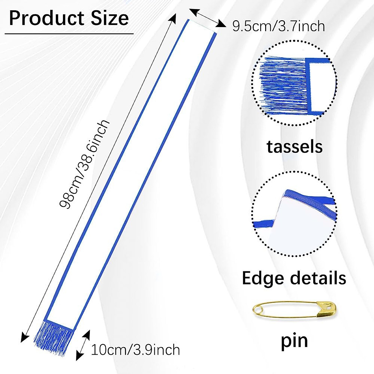 Birthday Sash Prom Queen Sash White Sash with Blue Tassels Party Supplies Birthday Girl Sash Bride to Be Sash Mom to Be Sash Birthday Queen Sash Bachelorette Sash Bride Sash for Birthday, Mothers Day