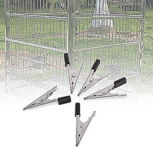 Youngy 5Pieces Cage Clip Parrots Birds Prevent Escape Metal Safety Door Lock Accessories