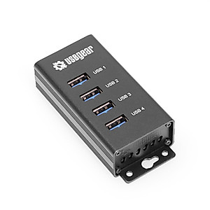 4-Port USB 3.2 Gen 1 Mountable Charging and SuperSpeed Data Hub with 5V/2A Power Adapter and USB Type-A to Type-B Cable Up to 900mA per Port Charging Function Wall and Surface Mounting