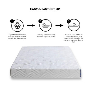 AnwickNomo 10 Inch Green Tea Cooling Gel Memory Foam Mattress, Mattress in a Box, Pressure Relieving for Motion Isolation and Cool Sleep, CertiPUR-US Certified, King Size Mattress, Medium Firm (King)