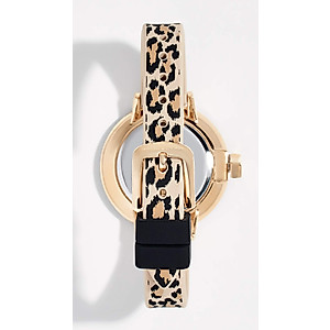Kate Spade New York Women's Park Row Black and Gold Leopard Silicone Band Watch (Model: KSW1485)