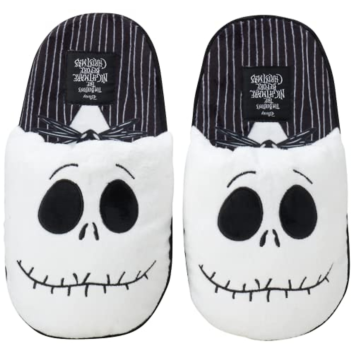 Disney Men's Nightmare Before Christmas Slippers - Jack Skellington Plush Slip-On House Shoe Slides, Size 13-14, Nightmare Jack