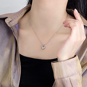 Dankadi Fashion100% 925 Silver Necklace For Women Cute Mickey Pendant Choker Solid Silver Chain 18 inch Fine Jewelry Gift