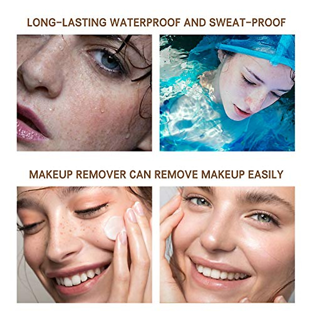 LOKFAR 2 Pcs Freckle Pen Set, Natural Lifelike Fake Freckles Makeup Pen Magic Brown Color Freckles Makeup Tool Long-Lasting Waterproof Dot Spot Pen for Effortless Sunkissed Makeup (Dark Brown)