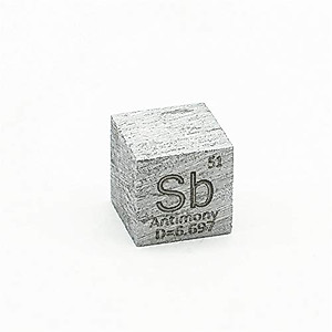 10mm Antimony Element Cube for Element Collection 0.39" Sb Density Cube Periodic Table Collect DIYs Biz Gift
