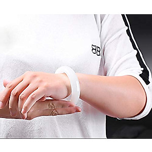 China Natural White Nephrite Jade Bracelets Bangle 52-64mm with Gift Box Free (61-62mm)