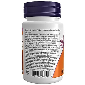 NOW Supplements, Melatonin 5 mg, Sustained Release, Formulated for a 4-Hour Release Period, 120 Tablets