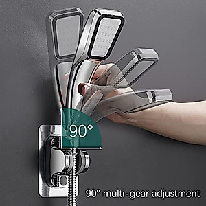 Large Wall Mount Strong Adhesive Waterproof Handheld Shower Holder Shower Head Holder for RV Shower Kids Shower Bathroom Shower Bathroom Organizer (As Shows, One Size)