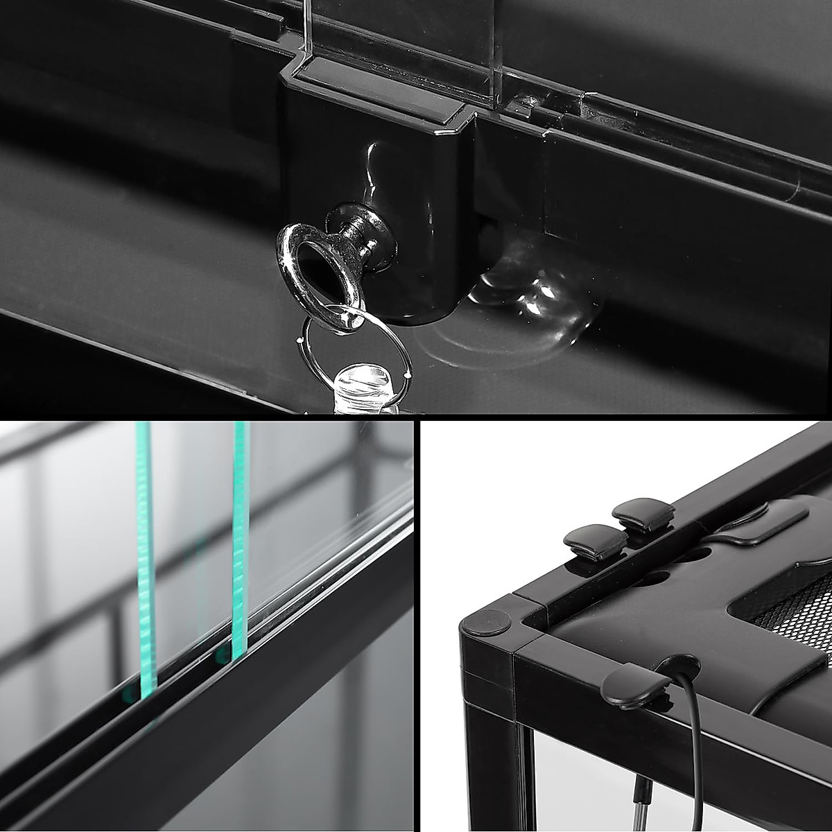 REPTI ZOO 135 Gallon Reptile Glass Terrarium, 48" x 18" x 36" Vertical Tempered Glass Rainforest Reptile Terrarium, 2 in 1 Use Knock-Down Paludarium Tank