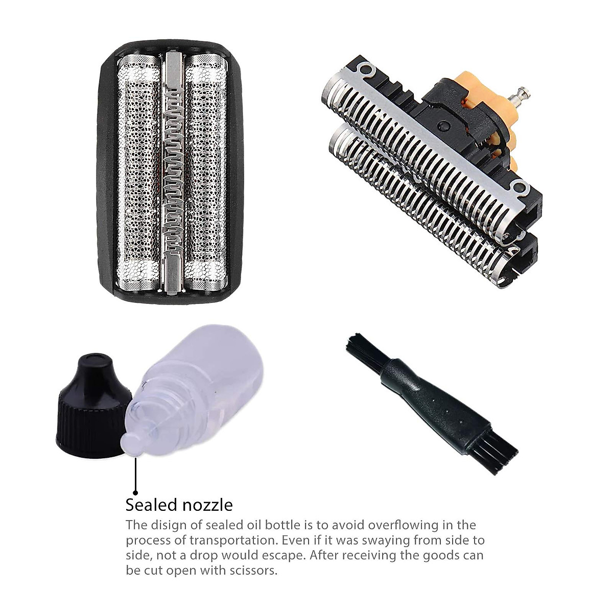 Suprafive Replacement Foil and Cutter w/Rozor Shaver Oil& Cleaning Brush Compatible with Braun 31B 5000 5610 5611 5612 5614 5414 5417 5427 5443 5444