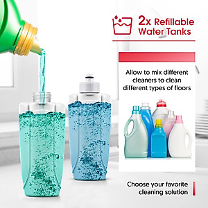 MANGOTIME Microfiber Spray Mop for Hardwood Floor Cleaning - Wet Dry Dust Mop with 2 Refillable Bottles & 4 Washable Reusable Pads, Flat Kitchen Mop for Wood, Tile, Laminate, Vinyl