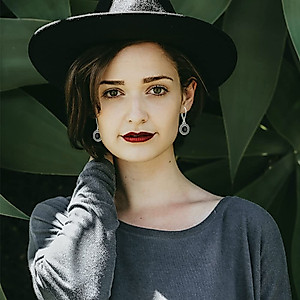 8/12/25 Pairs Silver Dangle Earrings for Women Multipack Teens Small Hoop Earrings with Charm Leverback Earrings for Women Handmade Earrings Bohemian Jewelry … (12 Pairs Vintage)