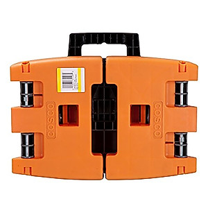 COSCO 1 Step Molded Folding Step Stool, Type 1A, Black, Orange, and Gray