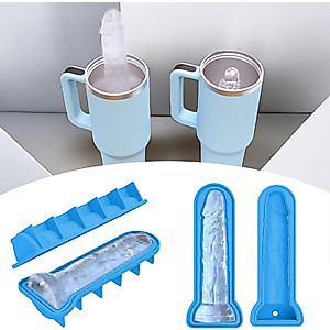 Adult Prank Ice Cube Mold Trays Fun Shapes, Silicone Personalized Ice Cube Mold for Ice Chilling Whiskey Cocktails Juice Drink Tea & Coffee Make Ice Blocks DIY Mould Tool (Blue, Large)