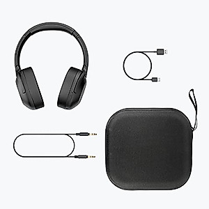 NIA Bluetooth Headphones Over Ear, 30 Hrs Playtime Wireless and Wired Headphones with Deep Bass, Foldable Lightweight Headset with Built-in Microphone, FM Radio, Micro SD Card for Travel, Home Office