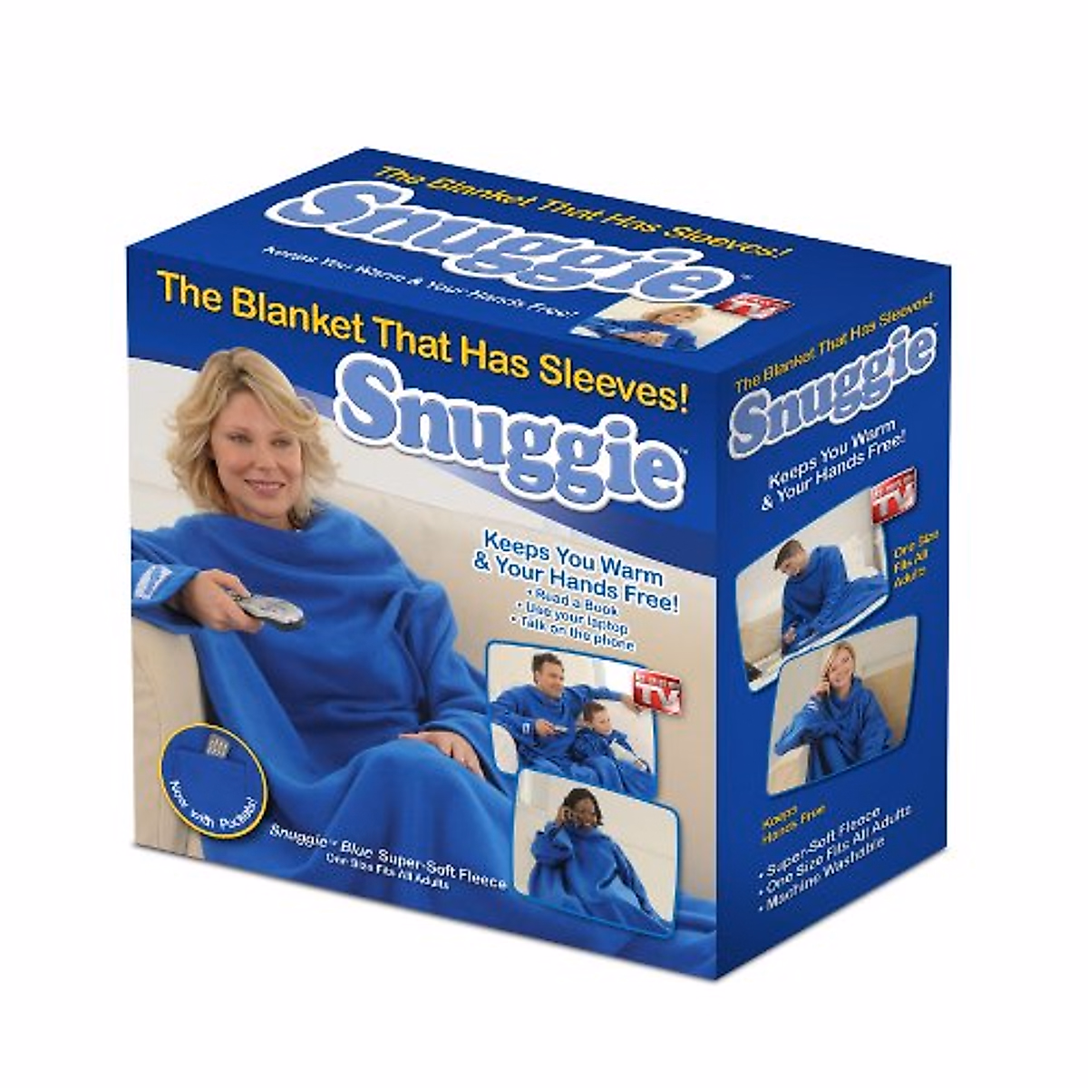 Snuggie True Fleece Blanket with Sleeves, Blue