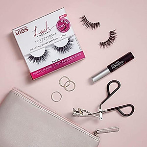 KISS Lash Couture LuXtensions Collection False Eyelashes, Flat Lash Technology, Super Slim Lash Band, Real Lash Extension Fibers, Reusable, Contact Lens Friendly Strip Lashes, Style Royal Silk, 1 Pair