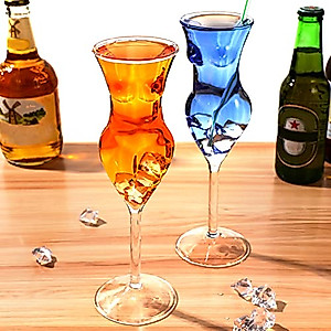 NOLITOY 2pcs Wine Glasses Female Body Glasses Cocktail Glasses Whiskey Glasses Champagne Goblet for Party Home Bar