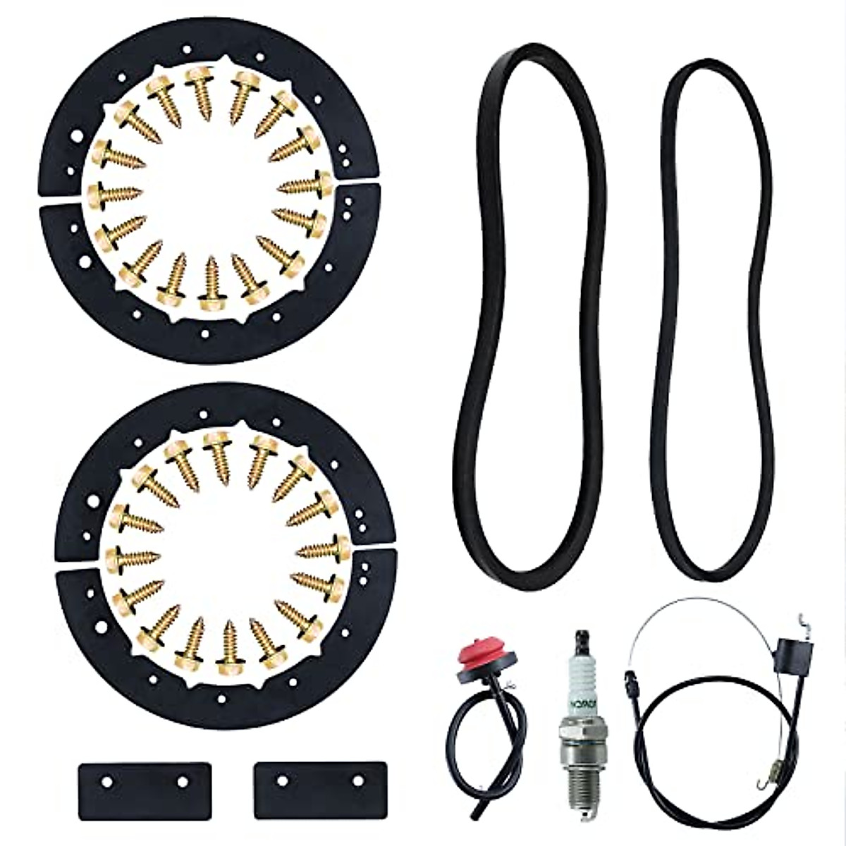 POSFLAG 753-0613 Snowblower Auger Kit Replaces 721-0287, 731-0780, 731-0782, 31-0781, 931-0782A with 954-0101A Drive Belt 954-04032B Drive Belt 946-0910A Clutch Cable for MTD Snowblower Parts Tillers
