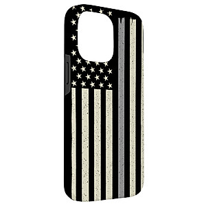 iPhone 14 Pro Max Silver Line US Flag Corrections Officer Case