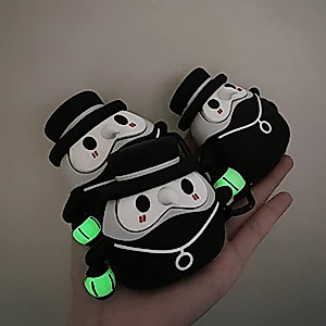 Compatible AirPod 3 Case Cover with Keychain, Cute Luminous Medieval Plague Doctor Design for AirPods 3rd Generation Case
