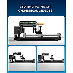 OMTech Laser Rotary Attachment with Nema 23 2-Phase Stepper Motor for 50W 60W 80W 100W 130W CO2 Laser Engraving Machines K40 Rotary Tool Accessory Kit for Wood Metal and More