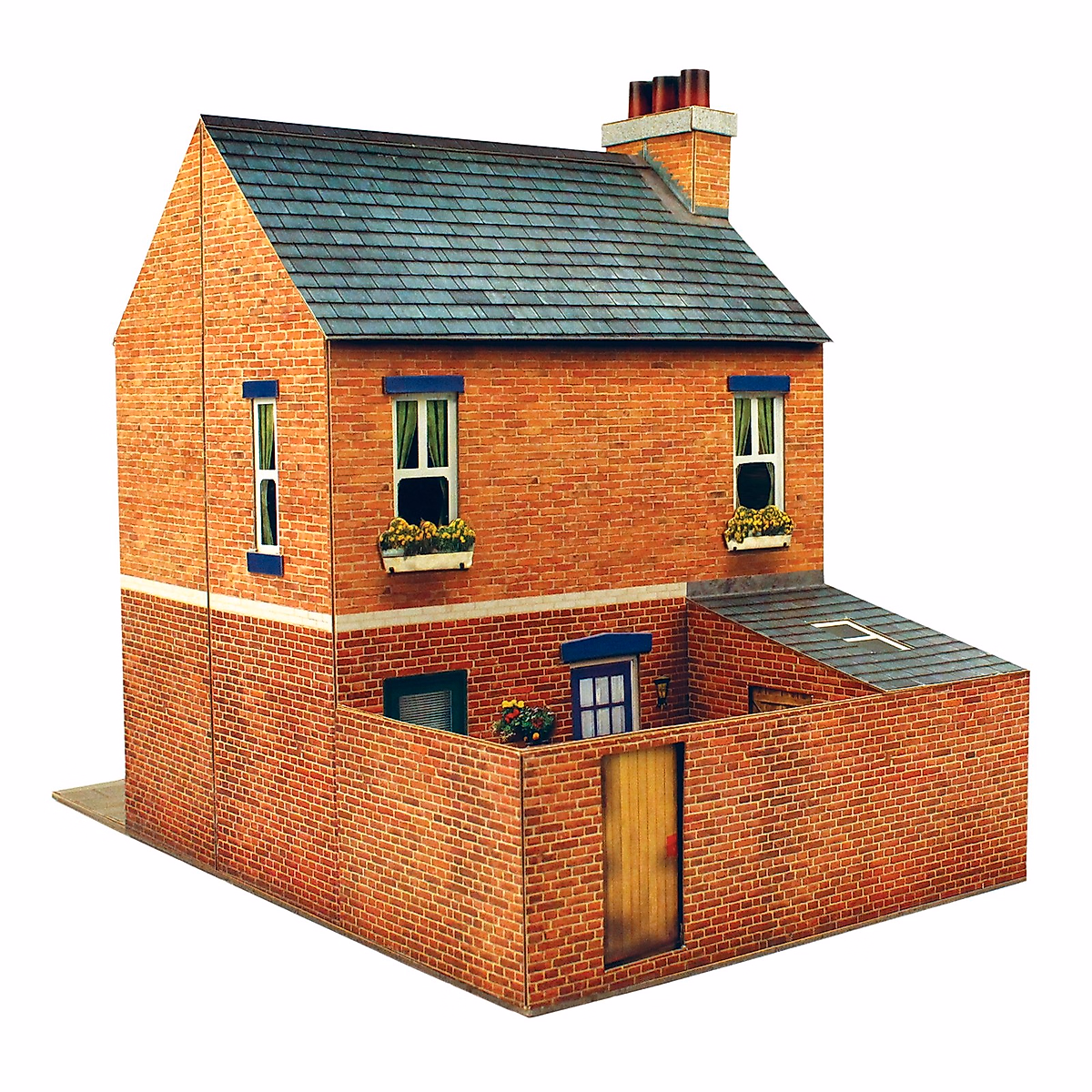 The CityBuilder Row House Cardboard Model Making Kit - O Scale Model Railroad Building