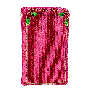 Mary Frances Dear Santa Beaded Mailbox/Letterbox Crossbody Phone Bag, Pink