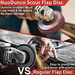 NuoDunco 10Pcs 180 & 320 Grit Scour Flap Disc 4 1/2 Inch Angle Grinder Attachment for Metal Wood Scuff Grinding Sanding Discs Scouring Pad Polishing Wheel Paint Rust Remover