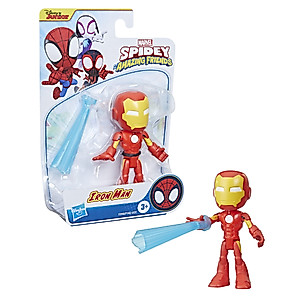 Marvel Spidey and His Amazing Friends Iron Man Action Figure with Accessory, 4-Inch, Preschool Super Hero Toys, Christmas Stocking Stuffers for Kids, Ages 3+