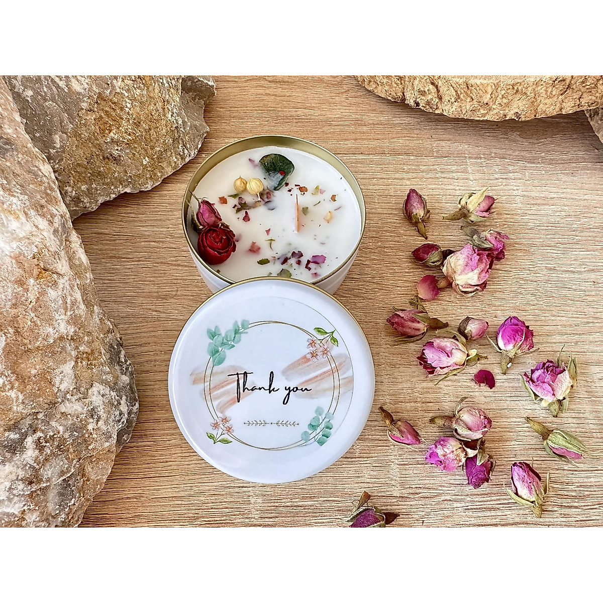 Scented Mixed Flower Candle Favors - Personalized for Weddings, Bridal Showers, Baby Showers, Birthdays (10-20-30-40-50-100 PCS in Bulk)