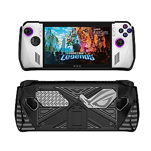 Baigeda Protective Case with Foldable Kickstand for ASUS Rog Ally 2023 Release Full Body Soft TPU Handheld Game Console Drop-Proof Protector Case with Shockproof,Non-Slip,Anti-Collision (Black)