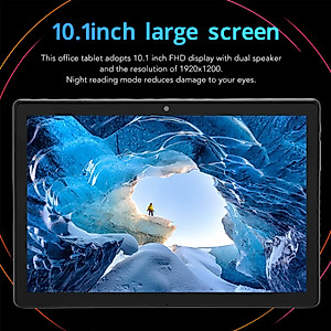 aqxreight Office Tablet HD IPS Gaming Tablet Dual Camera Quad Core 10.1 Inch 6000 MAh for Travel (Iron Gray)