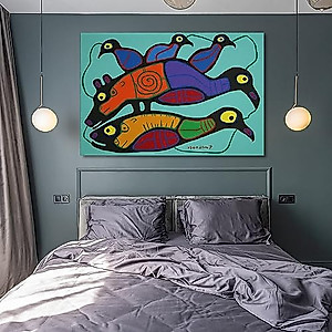 Norval Morrisseau Prints Loon Spirits Transforming Poster Gifts Canvas Painting Poster Wall Art Decorative Picture Prints Modern Decor Framed-unframed 16x24inch(40x60cm)